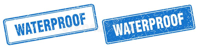 Waterproof Stamp Set. Waterproof Square Grunge Sign Stock Vector ...