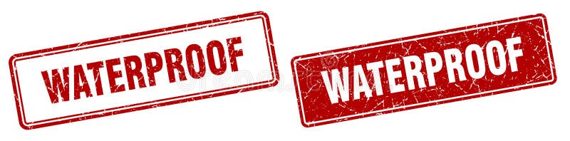 Waterproof Stamp Set. Waterproof Square Grunge Sign Stock Vector ...