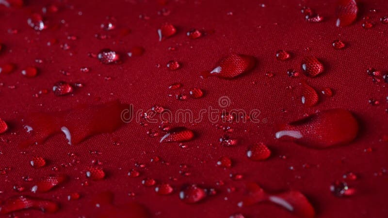 Waterproof Textile Cloth Concept. Rain, Water Drops are Splashing on ...