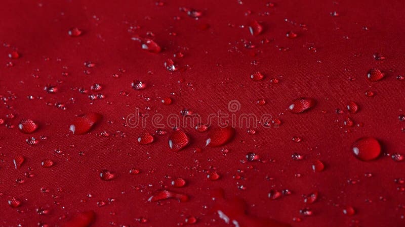Waterproof Textile Cloth Concept. Rain, Water Drops are Splashing on ...