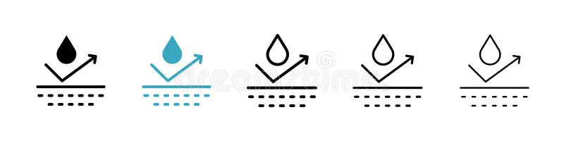 Waterproof vecor icon set stock vector. Illustration of liquid - 340901801