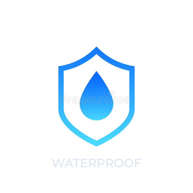 Waterproof Icon, Shield and Water Drop Stock Vector - Illustration of ...