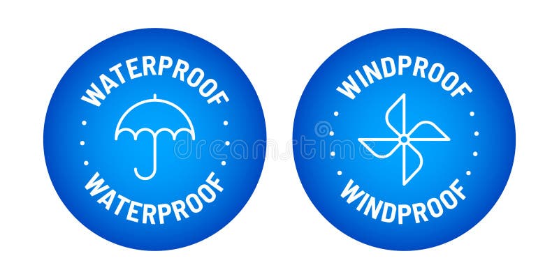 100 Waterproof Windproof Vector Logo Badge Icon Set Stock Vector ...