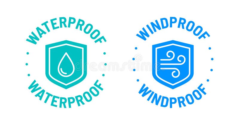100 Waterproof Windproof Vector Logo Badge Icon Set Stock Vector ...