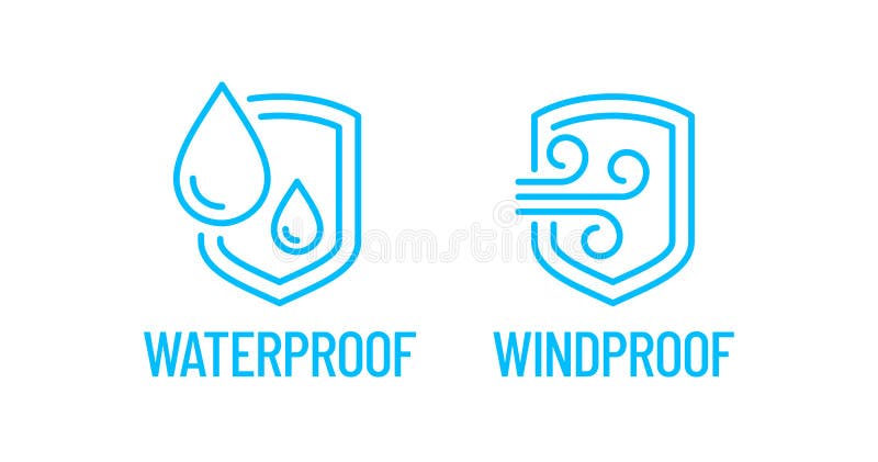 100 Waterproof Windproof Vector Logo Badge Icon Set Stock Vector ...