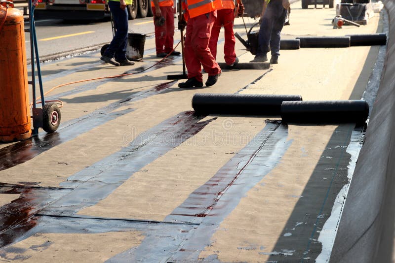 Waterproofing installation stock image. Image of felt - 61893749