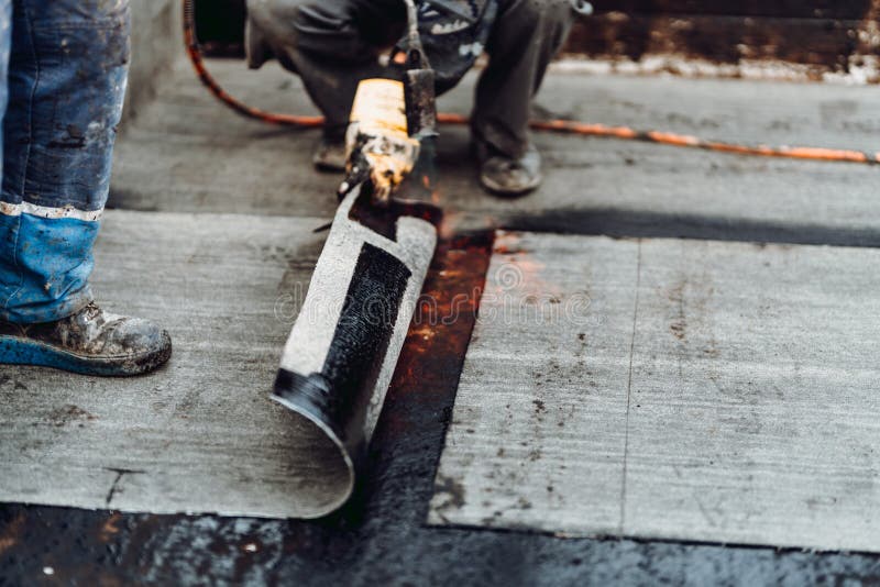 Waterproofing Insulation with Bituminous Membrane System. Stock Photo ...