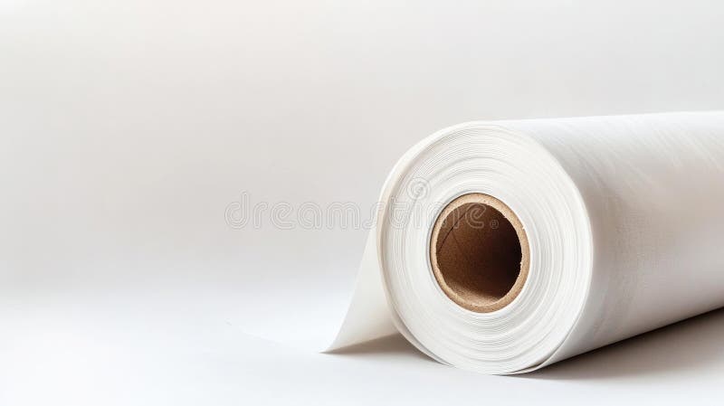 Waterproofing Membrane Roll Lying Flat Against Pristine White Backdrop ...