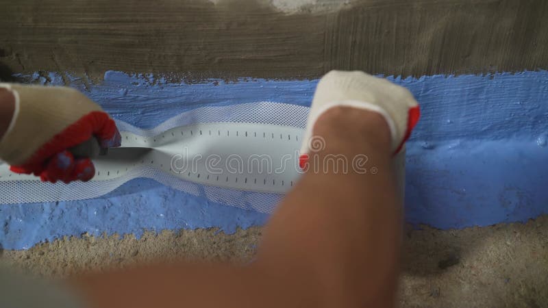 Waterproofing Tape in the Bathroom. Applying a Waterproofing Tape To ...