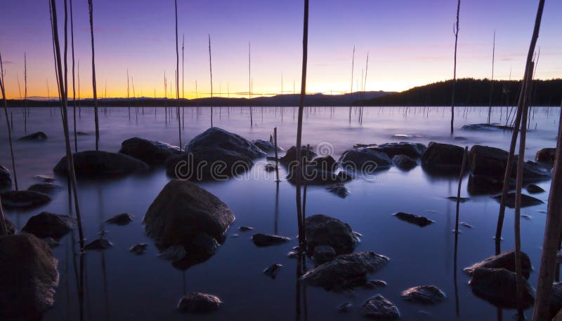 Waters Edge Sunset stock image. Image of landscape, shoreline - 27668111