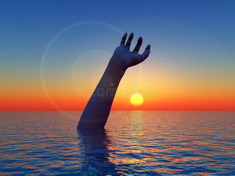 A Hand Coming Out of the Water Stock Photo - Image of ocean, life: 36645328