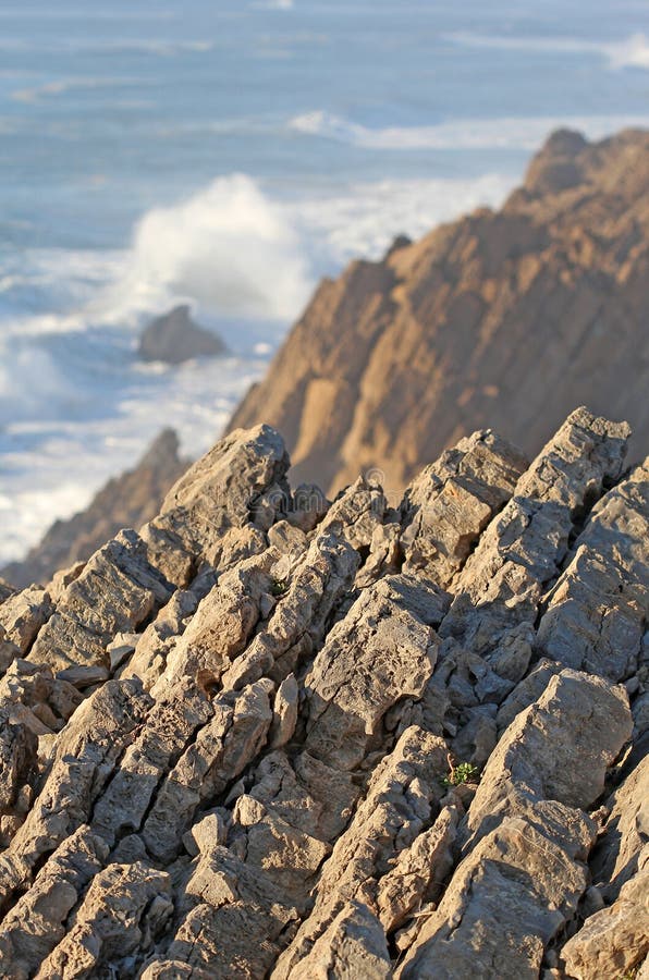 The Waterscape with Ocean and the Rocks Stock Image - Image of ...