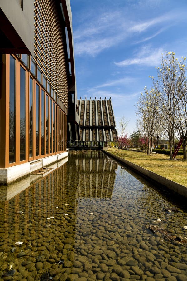 Waterside pavilion stock image. Image of waterside, flowers - 88307015