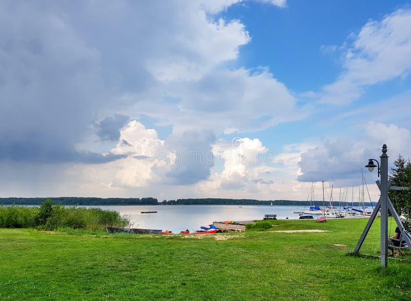 Waterside Scenery in Masuria Stock Photo - Image of shrub, summer ...