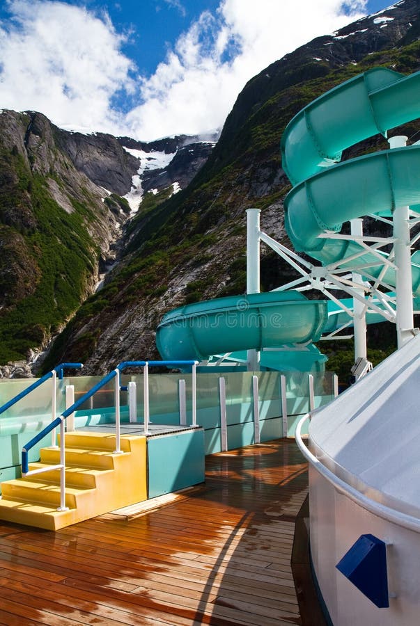 Waterslide in Alaska stock image. Image of built, blue - 15079551