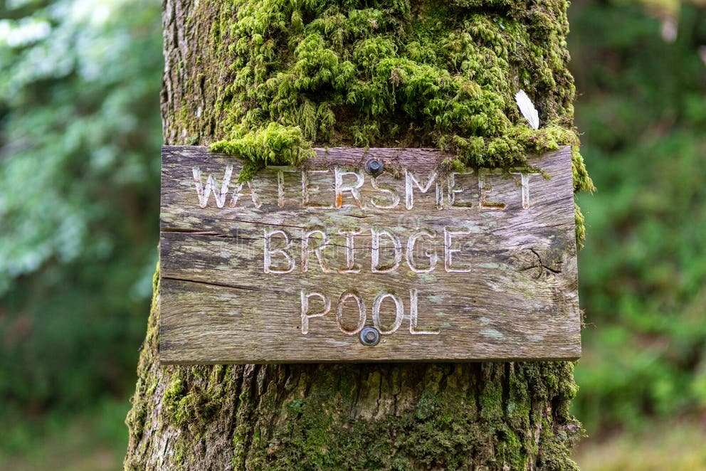Watersmeet bridge pool stock image. Image of scenery - 159192545