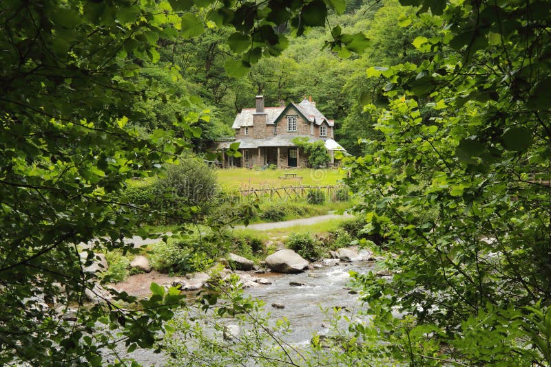 Watersmeet House and East Lyn River Stock Photo - Image of attraction ...
