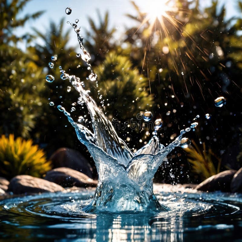 Watersplash, Clean Clear Water, Plain Background Stock Illustration ...