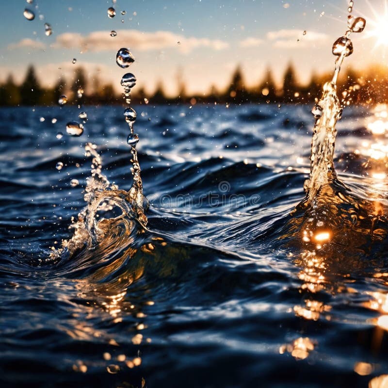 Watersplash, Clean Clear Water, Plain Background Stock Illustration ...