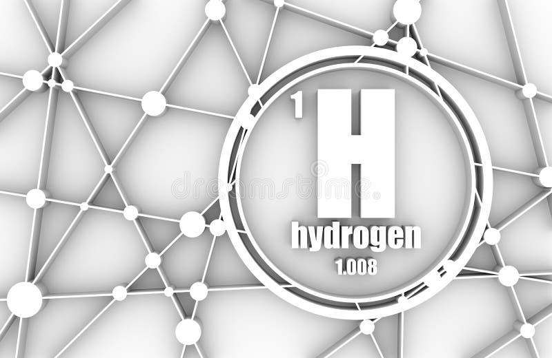 Waterstof H, Chemisch Elemententeken Het 3d Teruggeven Stock ...