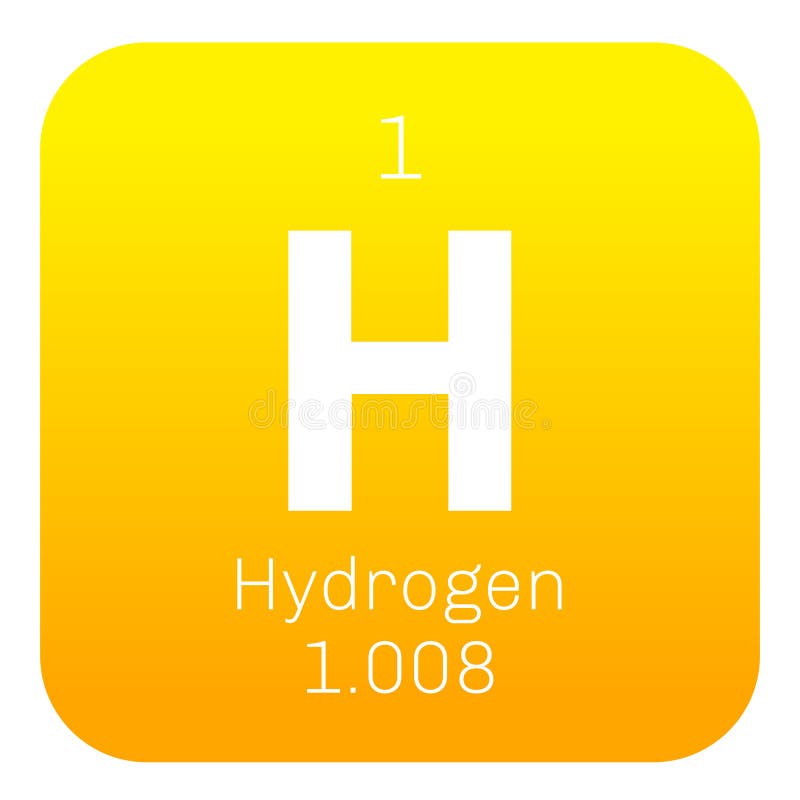 Waterstof chemisch element vector illustratie. Illustration of atomen ...