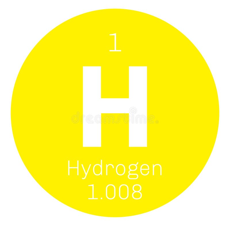 Waterstof chemisch element vector illustratie. Illustration of atomen ...