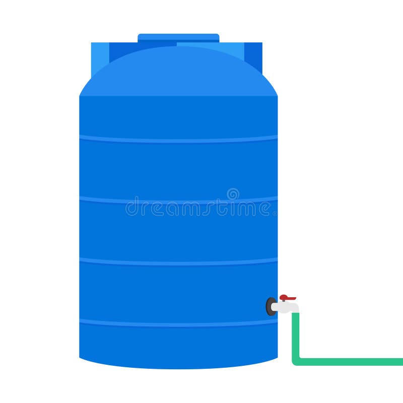 Water Tank Vector. Tap. Blue Water Tank. Stock Vector - Illustration of ...