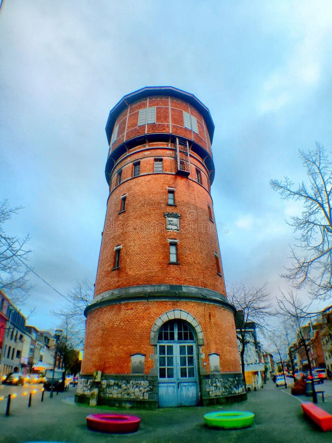 Watertower stock photo. Image of blue, drink, flowers - 66665992