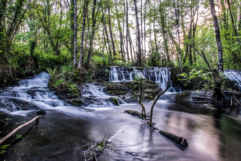 Watervallen in De Rivieren En Het Aardige Bos Stock Foto - Image of ...