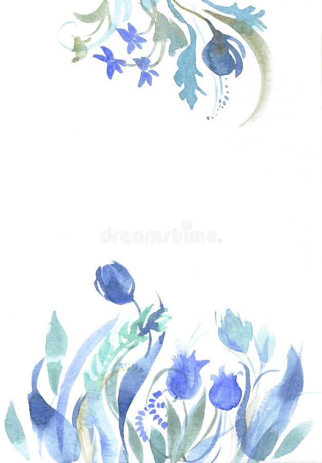 Waterverf blauwe schets stock illustratie. Illustration of blauw - 58239727