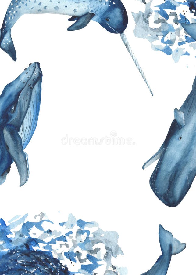 Vissenlijnpictogram Narwal.. Stylization Voor Een Kindertekening Vector ...