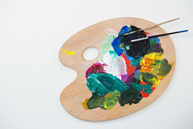 Verfpalet Met Veelvoudige Kleuren Stock Foto - Image of waterkleur ...