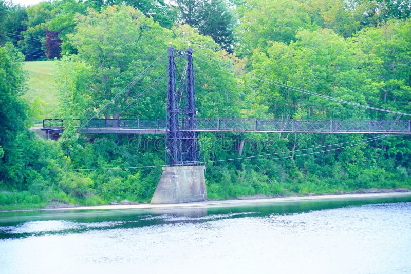 Waterville City, and Kennebec River Stock Image - Image of architecture ...