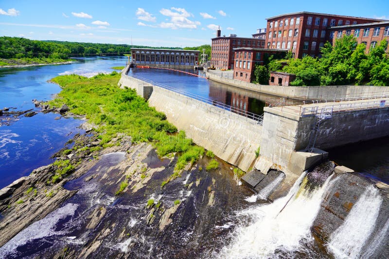 Waterville City, and Kennebec River Stock Photo - Image of colorful ...