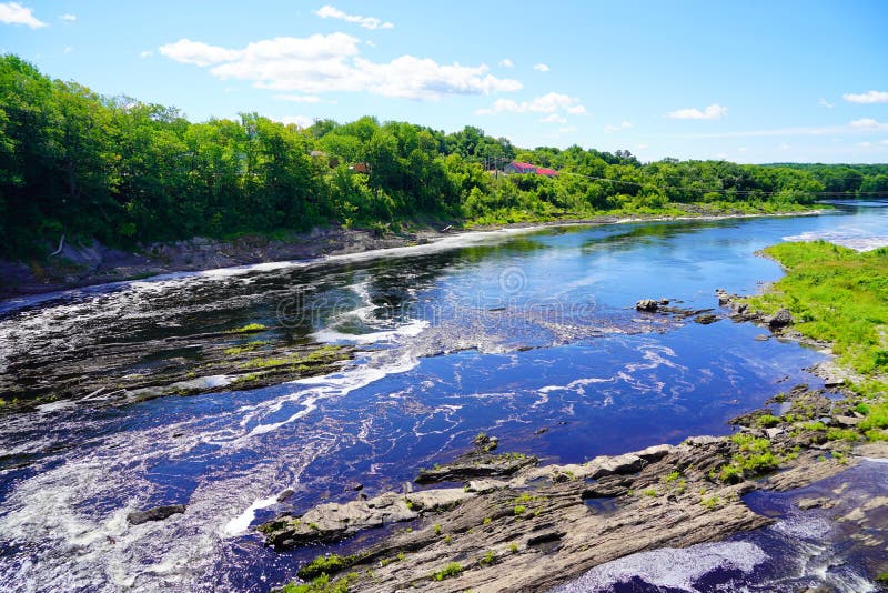 Waterville City, and Kennebec River Stock Image - Image of cent ...