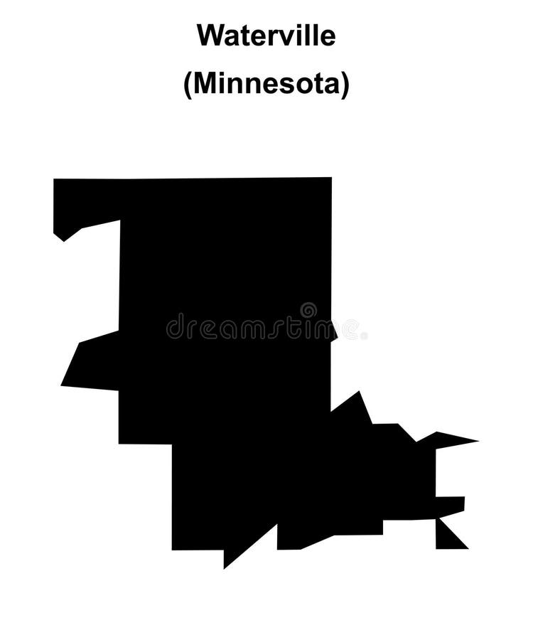 Waterville outline map stock vector. Illustration of design - 387425490