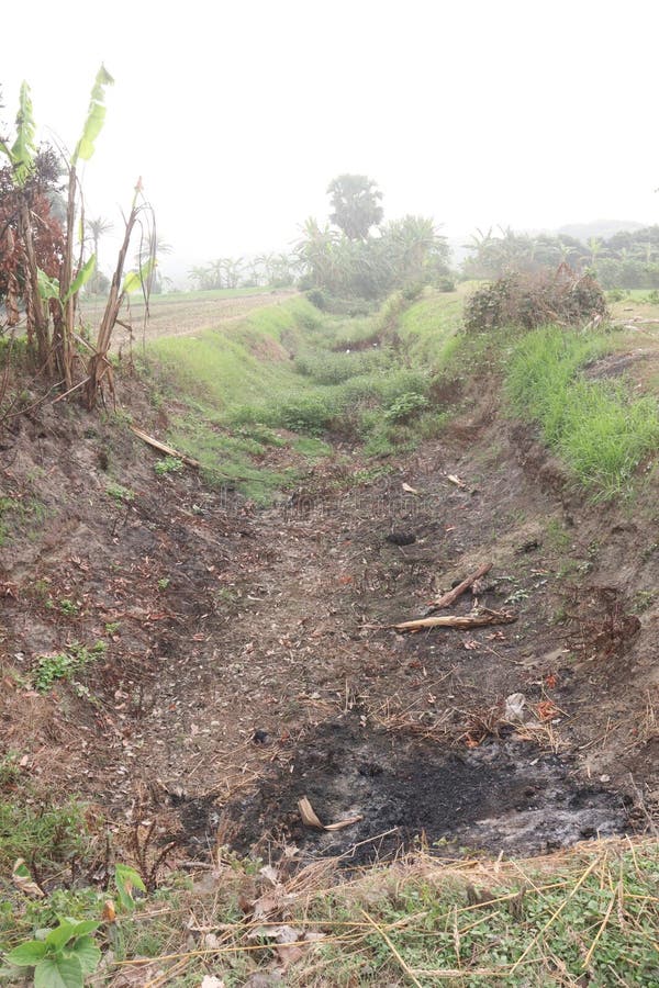 Waterway Channels Earth Canal View on Field Stock Image - Image of ...