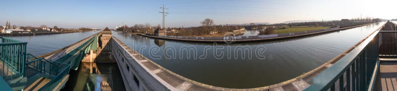 Waterway Crossing Minden Germany High Definition Panorama Stock Photo ...