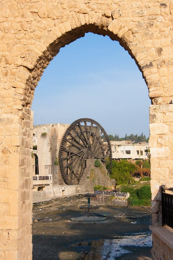Waterwheel in Hama stock photo. Image of water, stone - 11795550