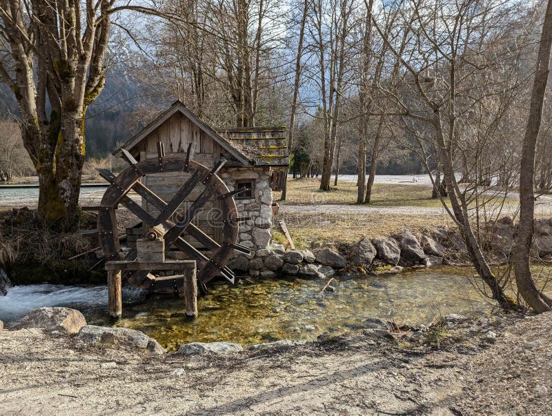 The Waterwheel by the Stream Stock Photo - Image of jasna, skranska ...