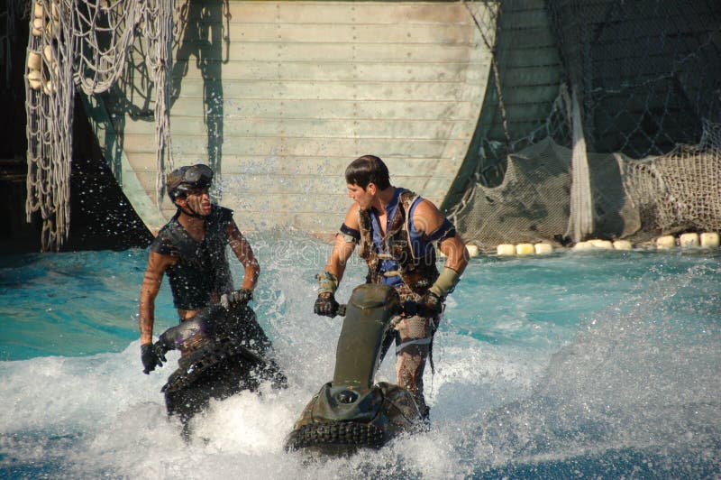 Waterworld editorial photo. Image of sunny, stunt, enemy - 15126296