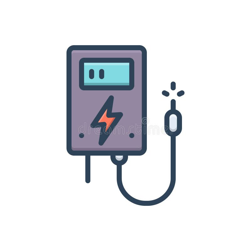 Color Illustration Icon for Watt, Battery and Power Stock Illustration ...