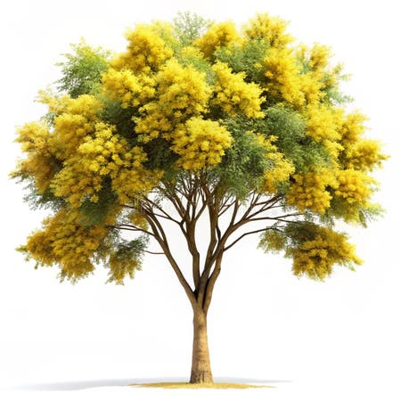 Wattle Tree Isolated on Transparent Background Stock Illustration ...