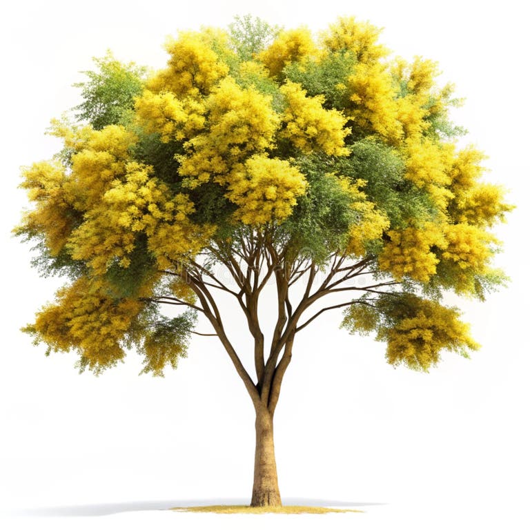 Wattle Tree Isolated on Transparent Background Stock Illustration ...