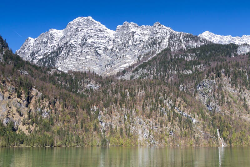 Watzmann Mountain Range at Lake Koenigssee Stock Image - Image of ...
