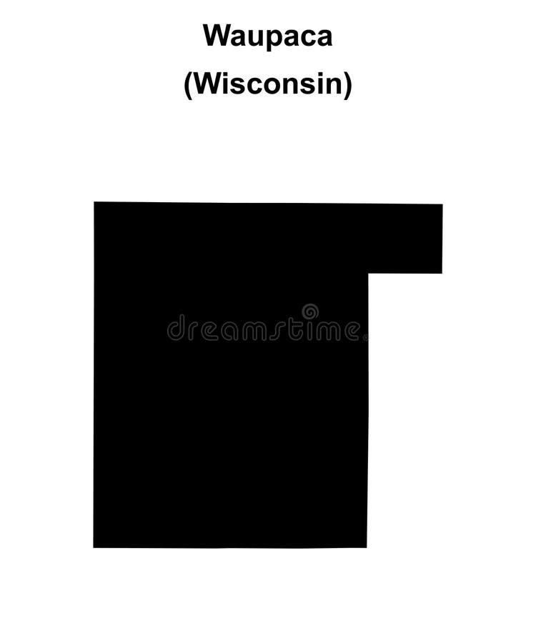 Waupaca outline map stock vector. Illustration of county - 361877018