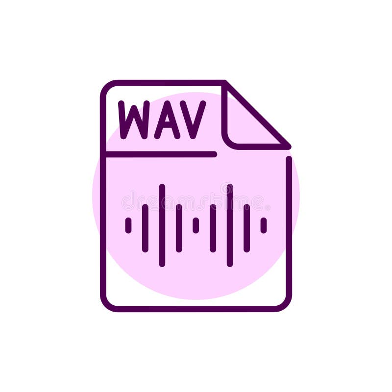 WAV File Color Line Icon. Format and Extension of Documents Stock ... WAV File Color Line Icon. Format and Extension of Documents Stock ...