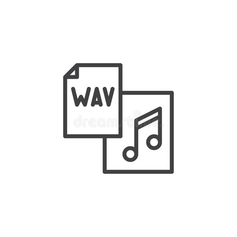 Wav File Format Outline Icon Stock Vector - Illustration of simple ...