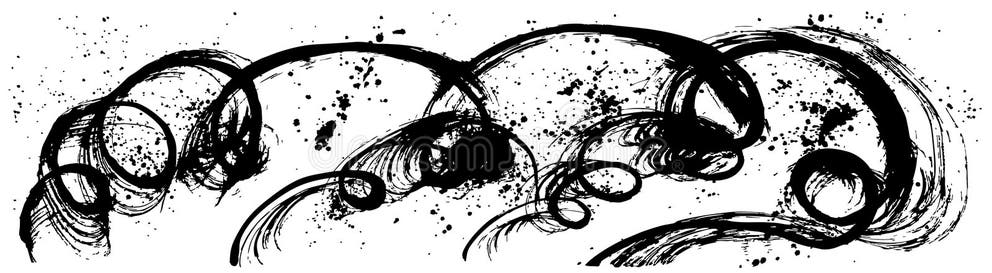 Vortex. Sea Spray. Brush Stroke Wave. Stock Illustration - Illustration ...