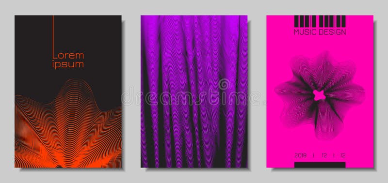 Wave Cover Design Templates Set. Stock Vector - Illustration of ...